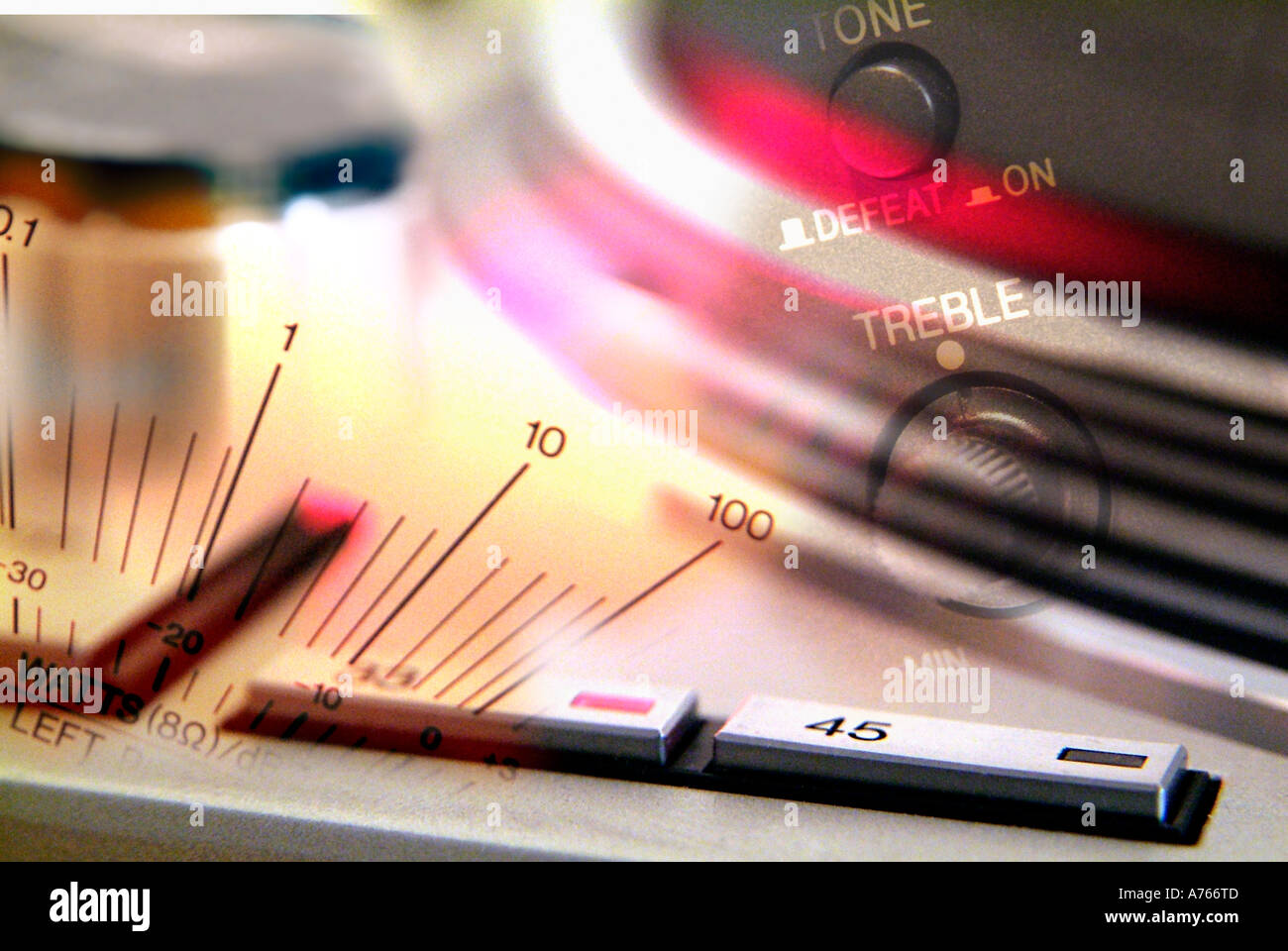 Record player spinning buttons Stock Photo - Alamy