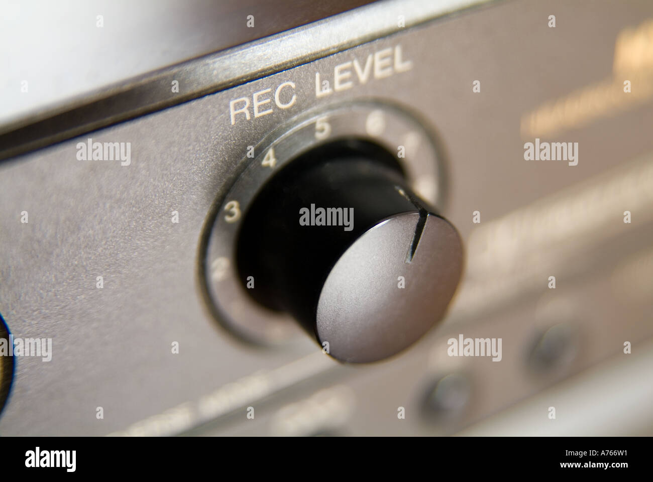 Recording level button Stock Photo - Alamy
