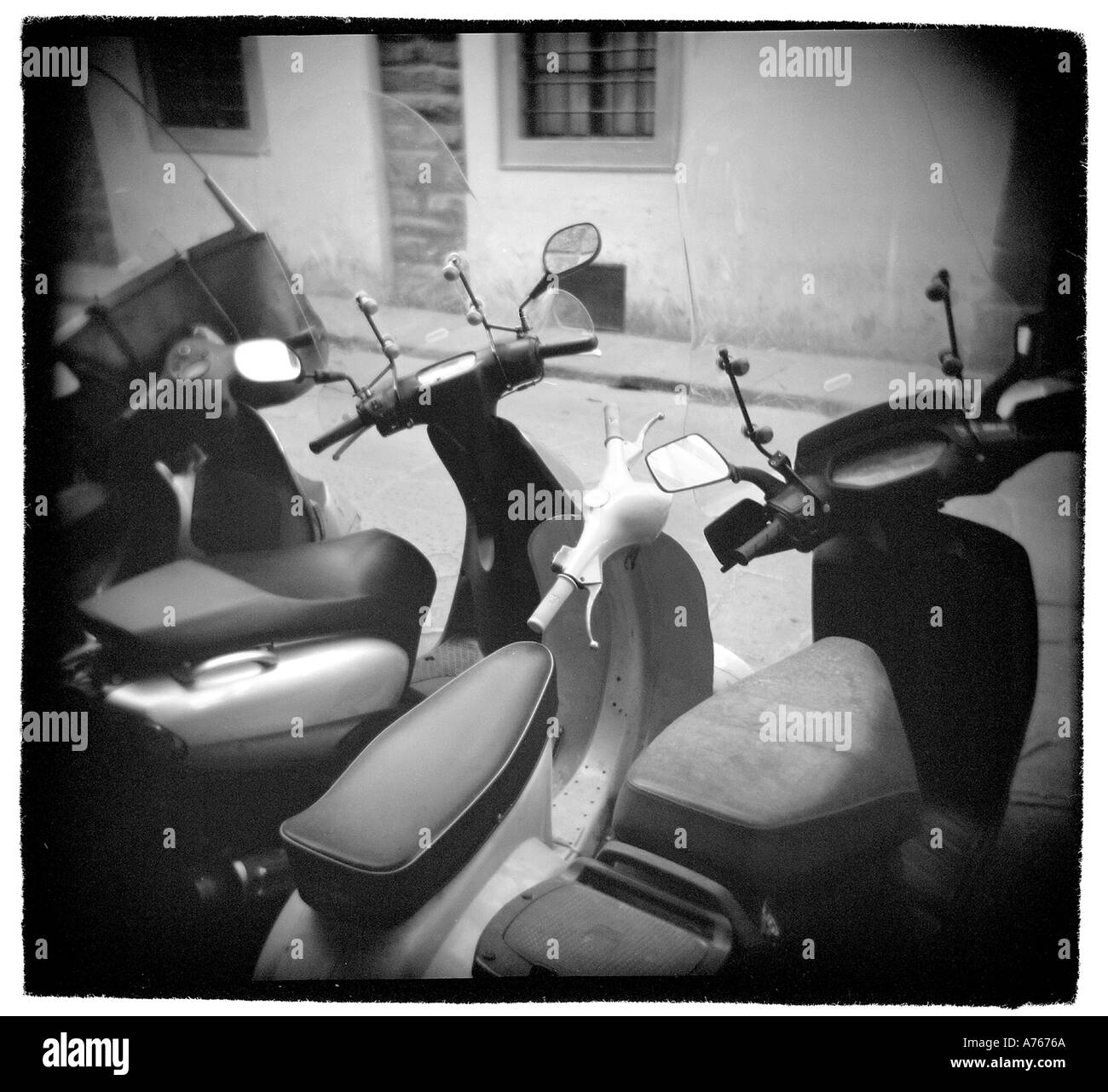 Scooter scooters Black and White Stock Photos & Images - Alamy