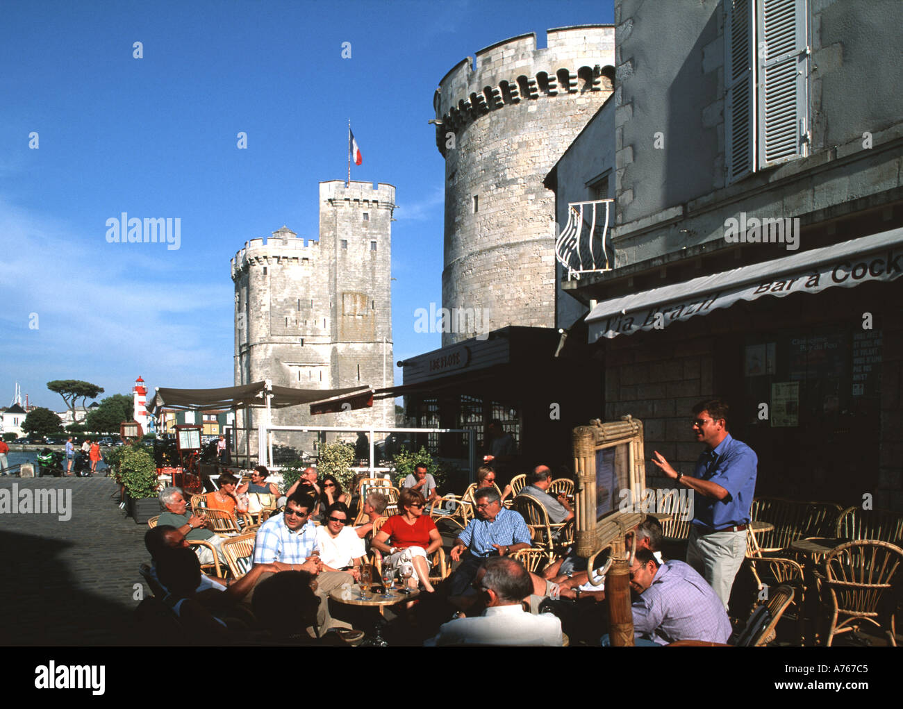 Café scene at La Rochelle Stock Photo - Alamy