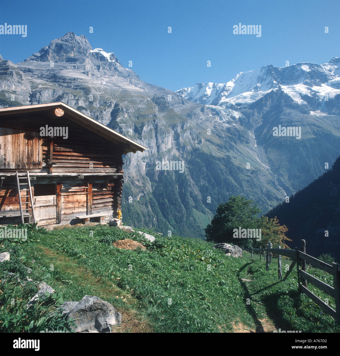 Alpine village of Murren Switzerland in the Alps Stock Photo - Alamy