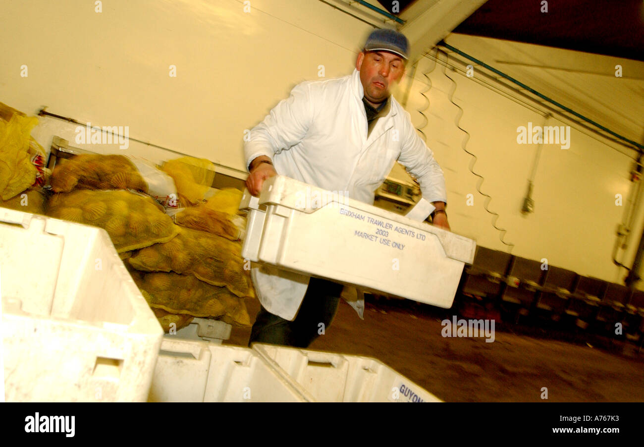 Dave Meadows, local trader and chef, at Brixham market, Devon Stock ...