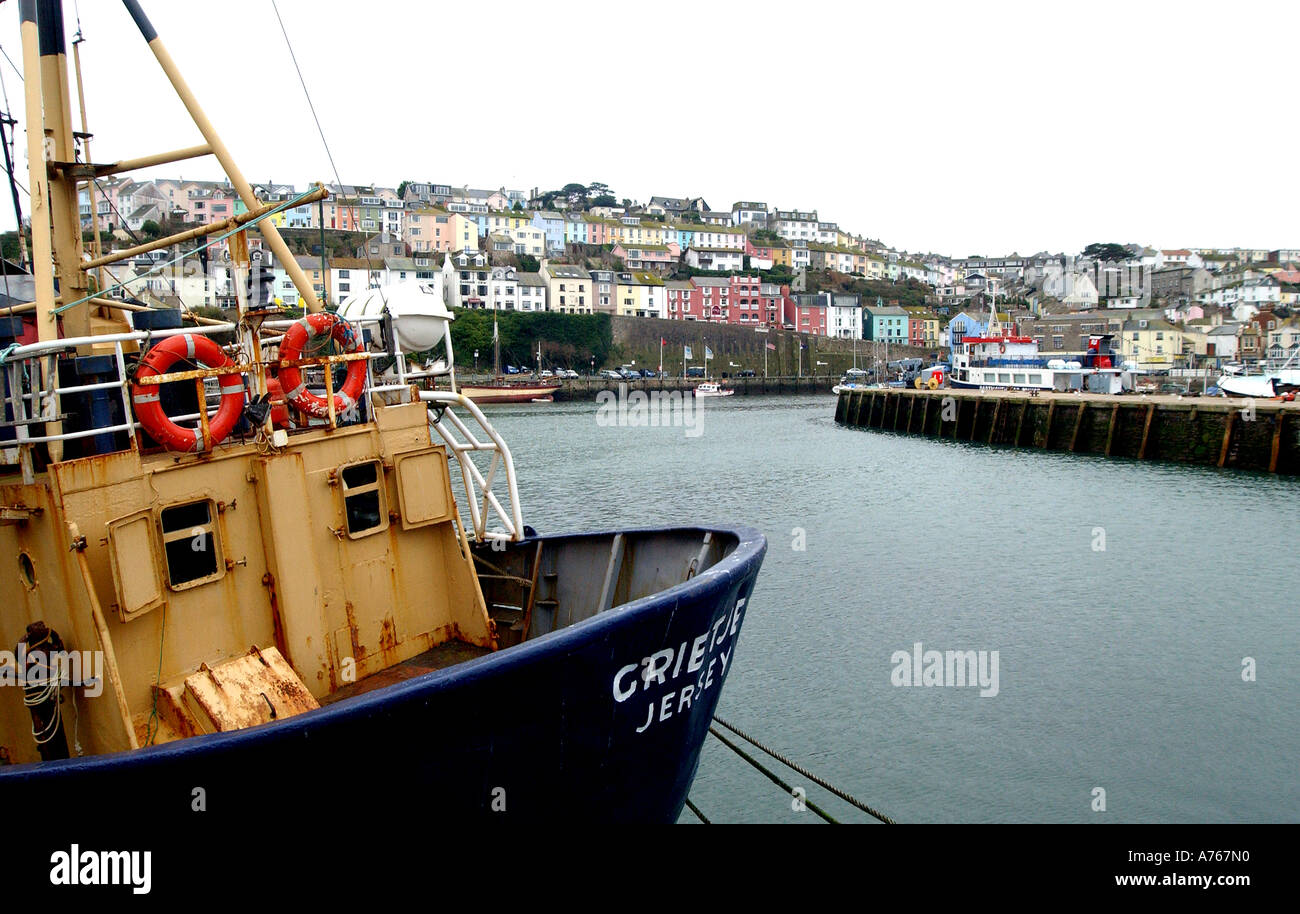Scene at Brixham market, Devon Stock Photo - Alamy