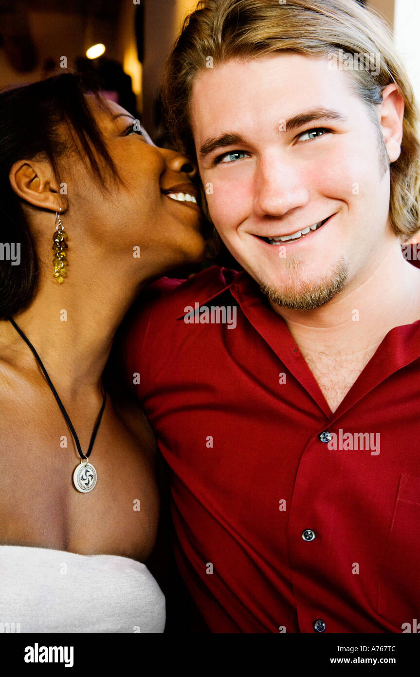 bi-racial couple flirting Stock Photo - Alamy