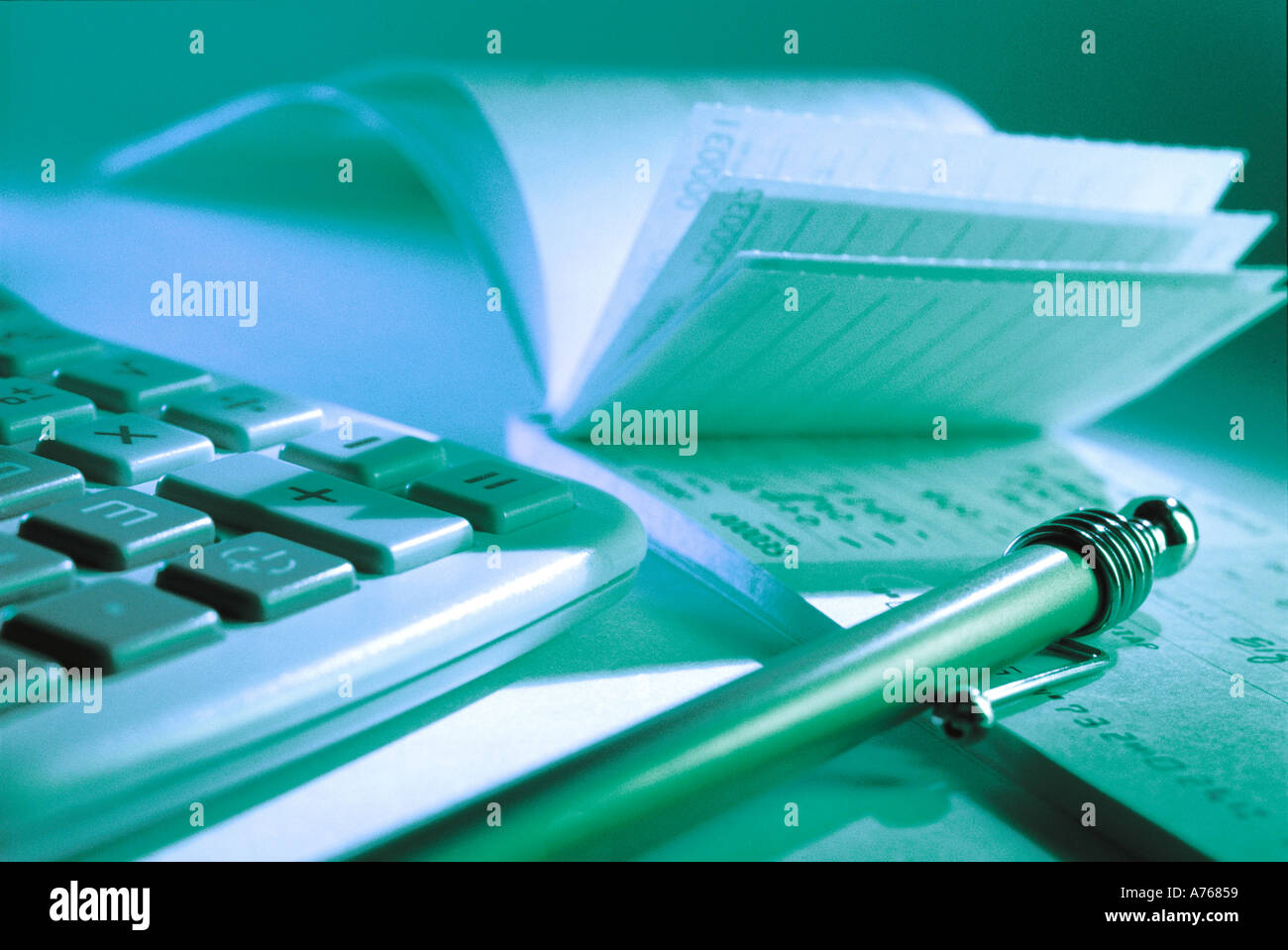 Calculator cheque book hi-res stock photography and images - Alamy