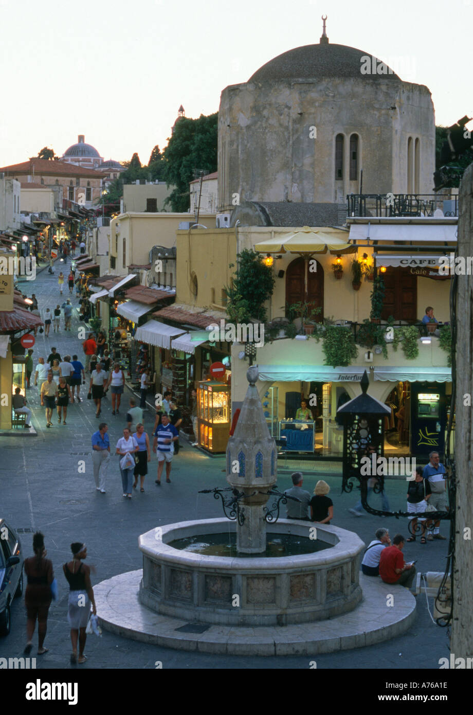 Hippocrates Square Rodos Old Town Rhodes Greece Stock Photo - Alamy