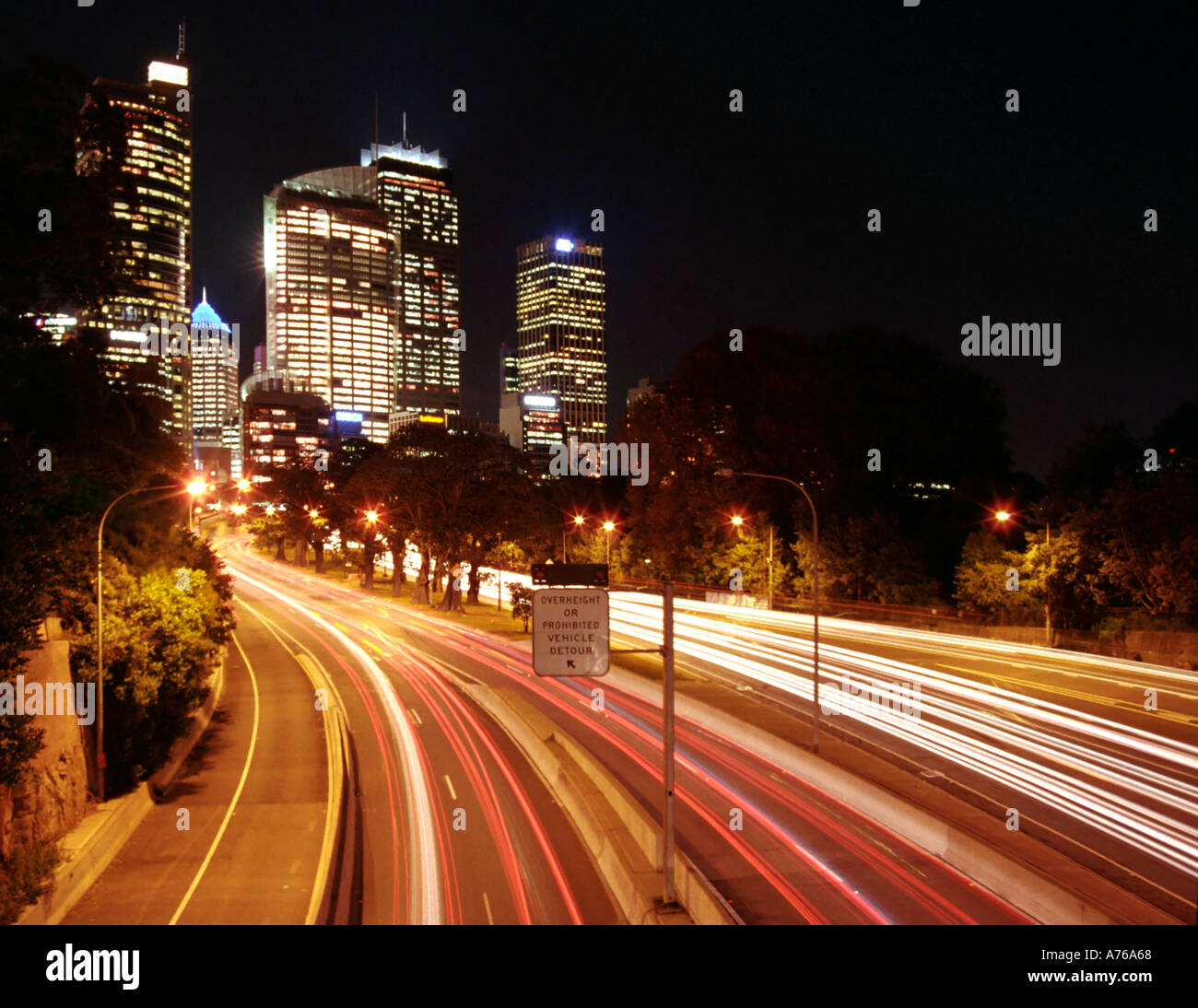 Night view of cahill expressway Sydney Australia Stock Photo - Alamy