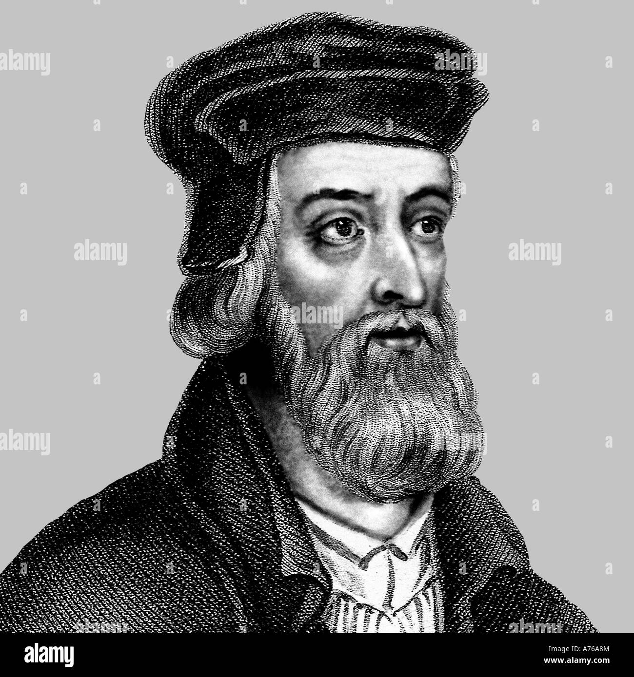 John Wycliffe c1329 1384 English Religious Reformer Engraving Stock ...