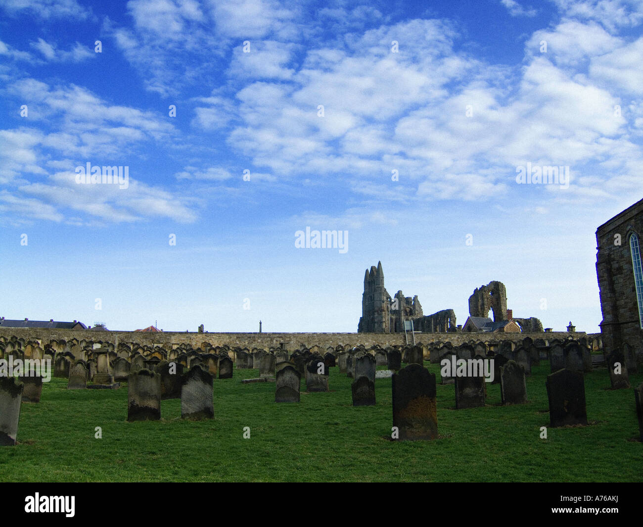 Whitby Abbey Graveyard Gravestones High Resolution Stock Photography ...