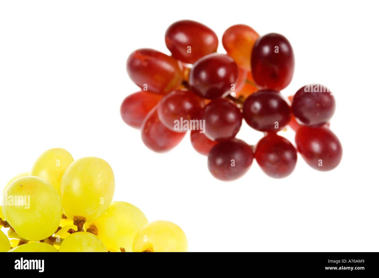 Bunches of red and white grapes on a pure white background Stock Photo ...