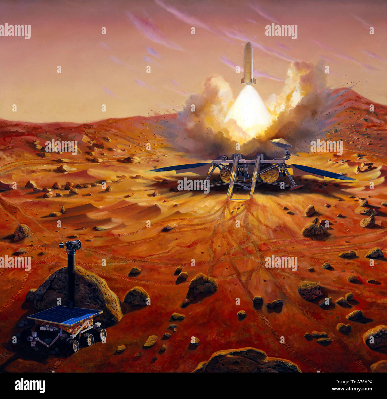 This Artists Concept Depicts A Mars Ascent Vehicle Starting A Sample