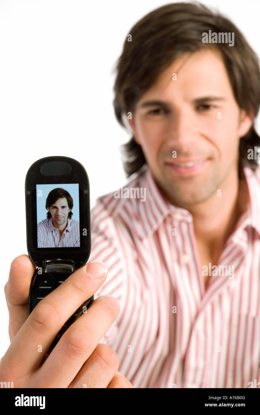 Man holding mobile phone Stock Photo - Alamy