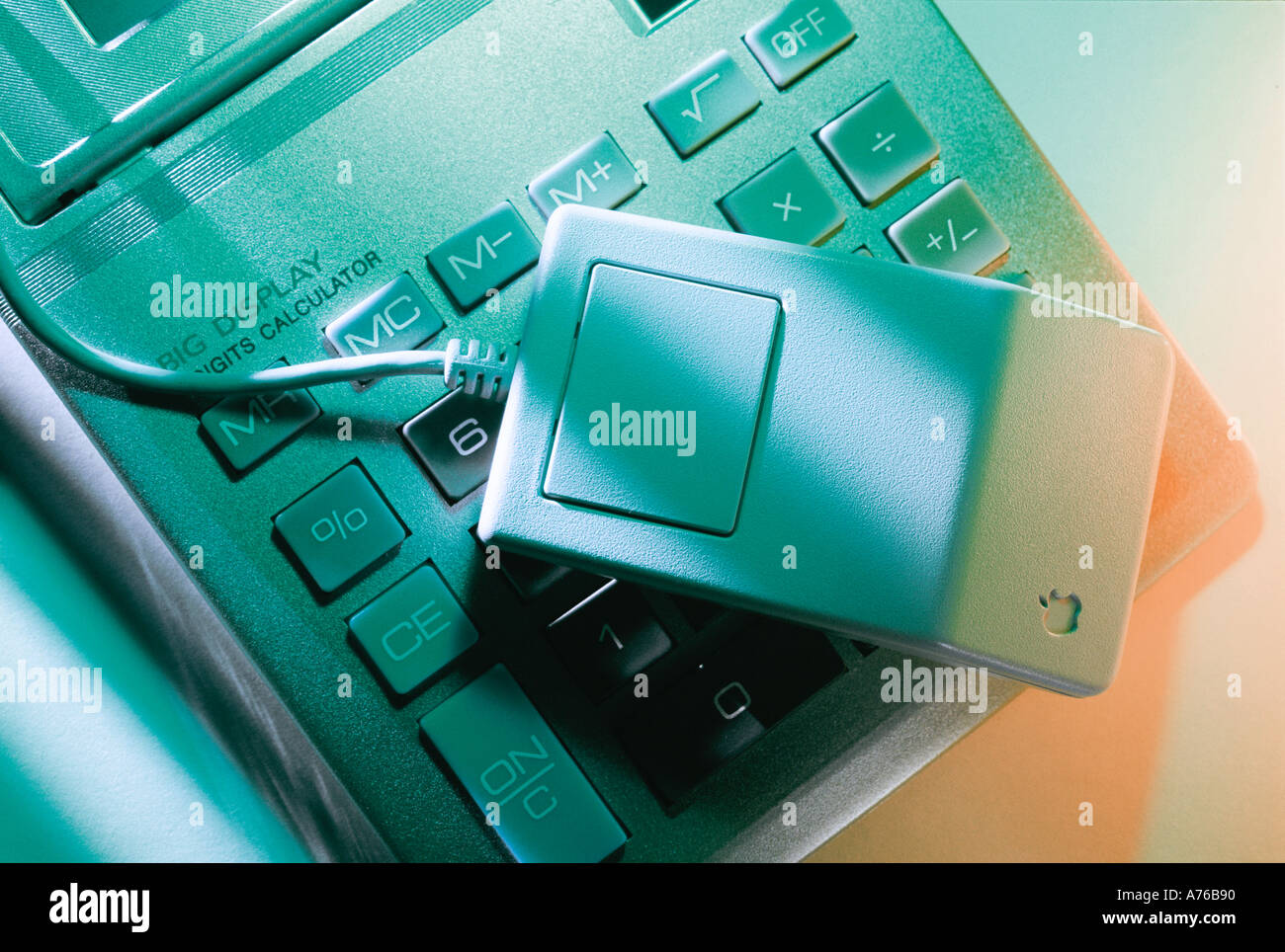Computer Mouse and Calculator Stock Photo - Alamy