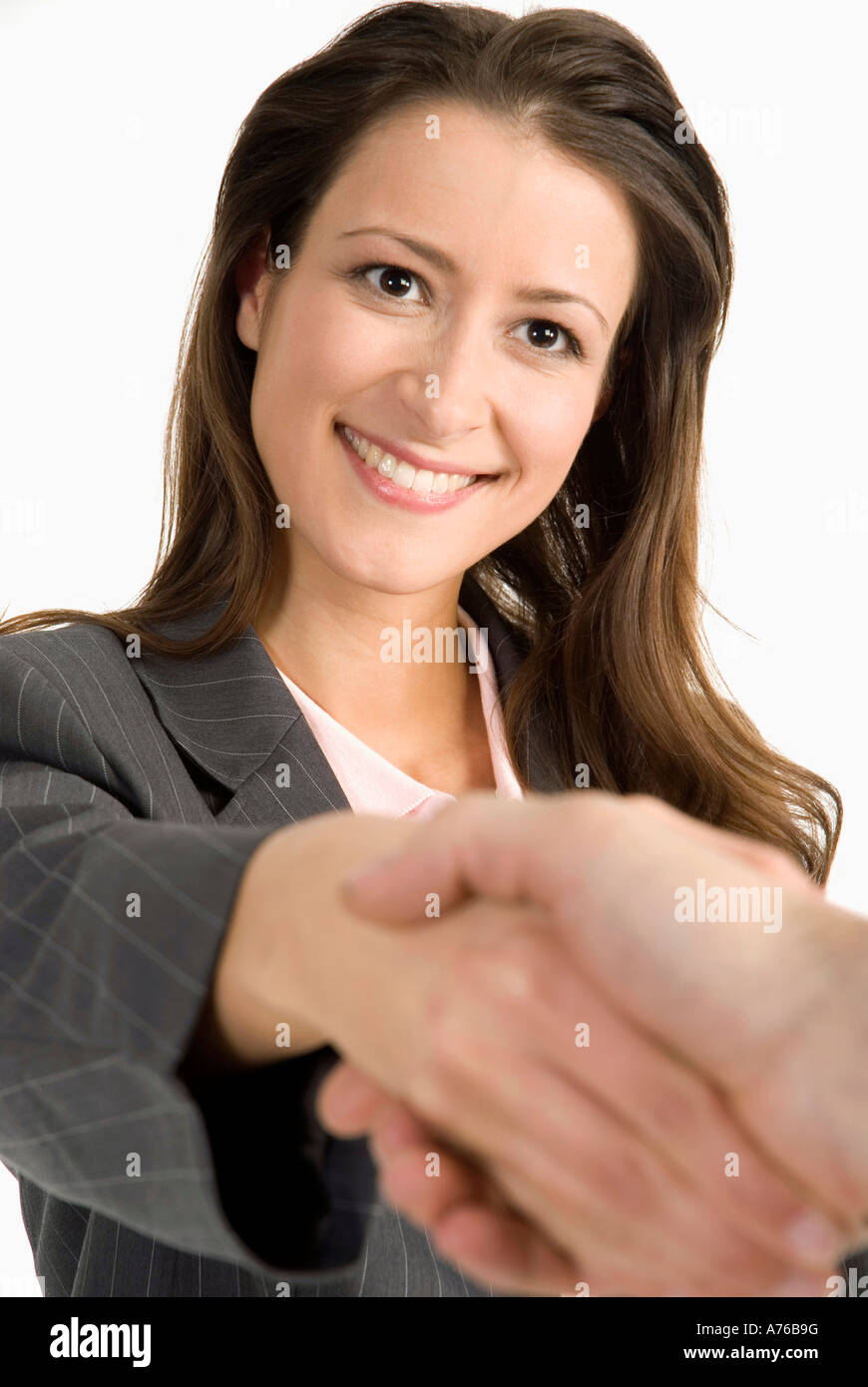 Woman shaking hand Stock Photo - Alamy