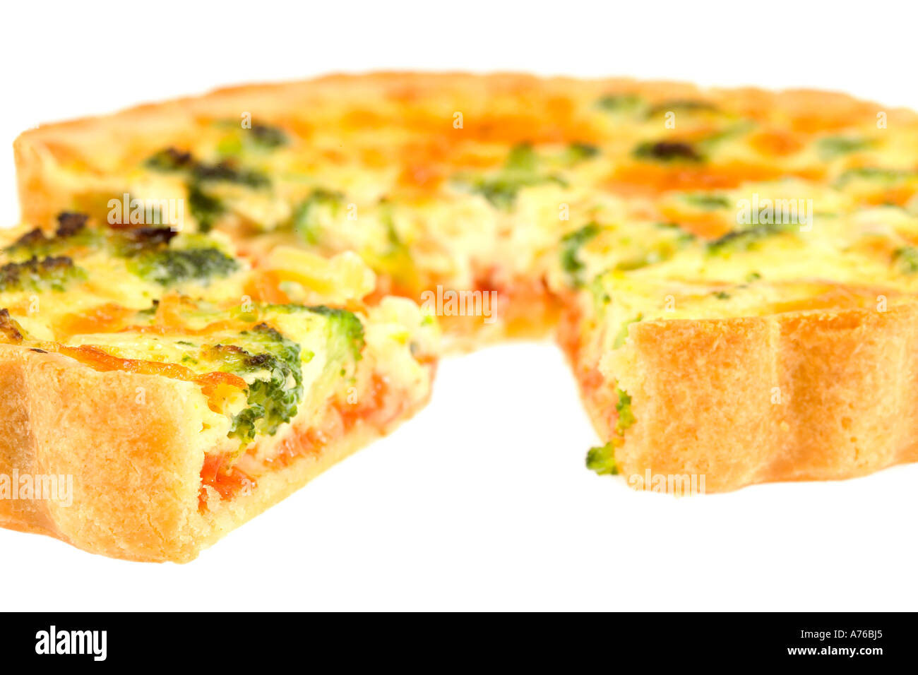 Whole quiche with slice out hi-res stock photography and images - Alamy