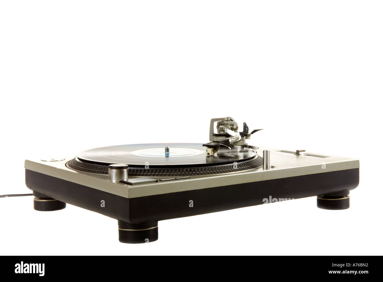 Retro direct drive record deck on a pure white background Stock Photo ...