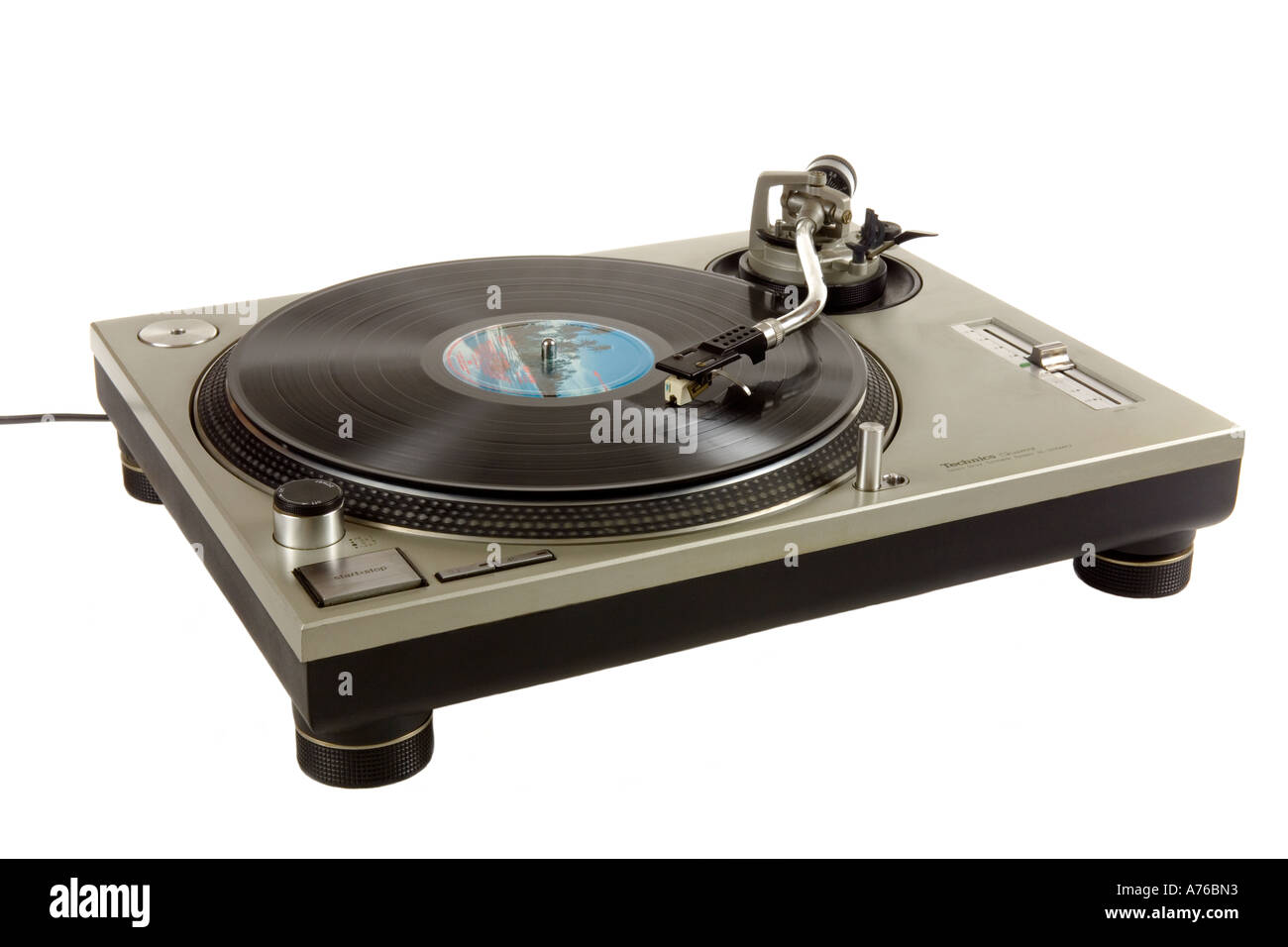 Retro direct drive record deck on a pure white background Stock Photo ...