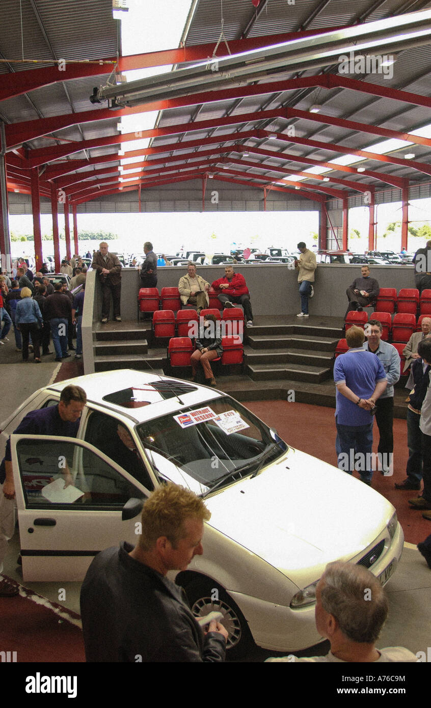 Old used car being sold at an auction. UK Stock Photo - Alamy