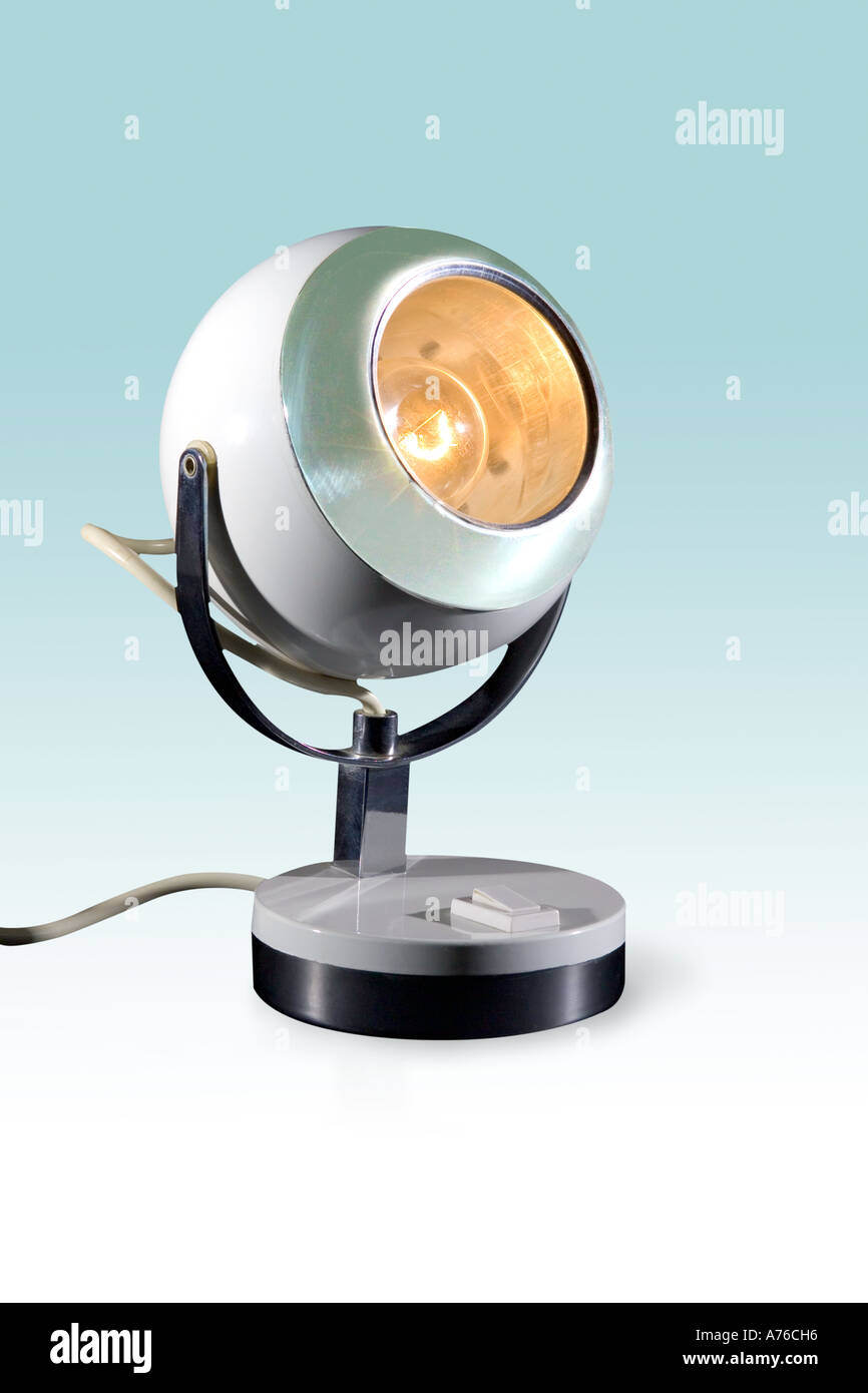 Grey and chrome retro seventies table spot lamp Stock Photo - Alamy