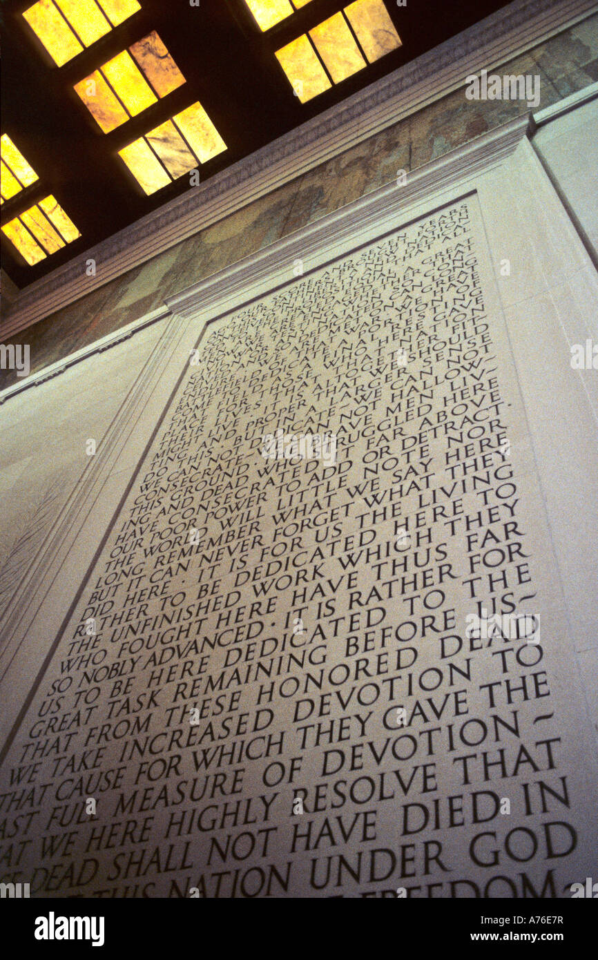 Lincoln Memorial Wall, The Gettysburg Address Stock Photo - Alamy
