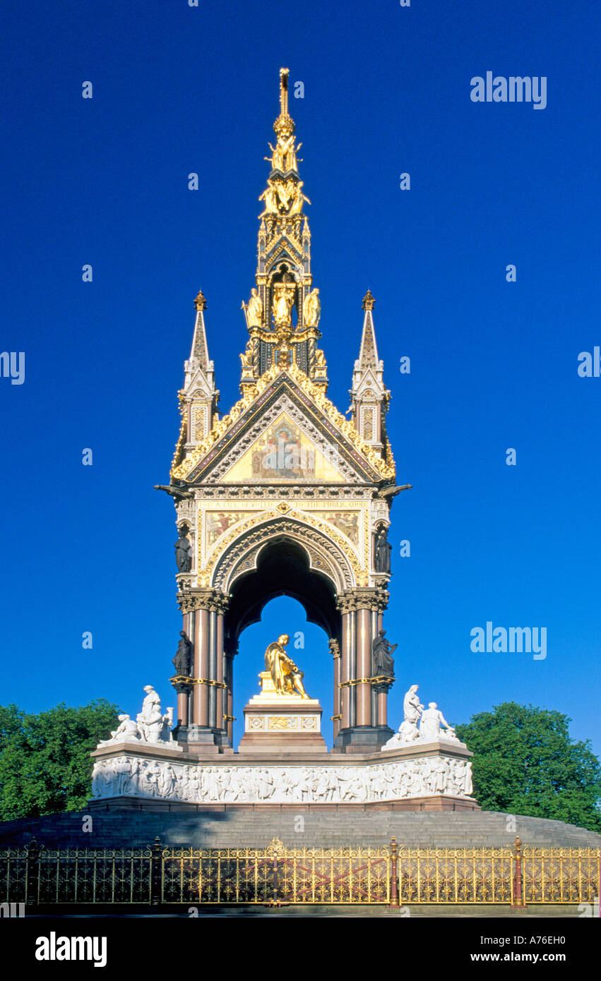 A front view of the Albert memorial against a pure blue sky Stock Photo ...
