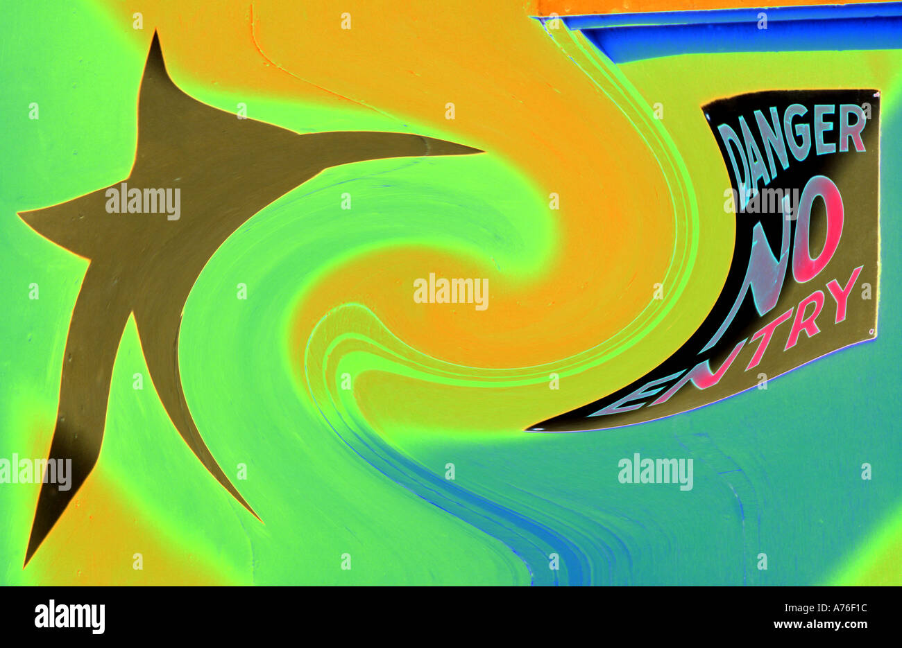 Abstract star and No Entry sign Stock Photo - Alamy