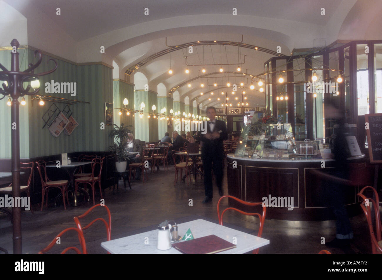 Interior of the Cafe Museum, Vienna Stock Photo - Alamy