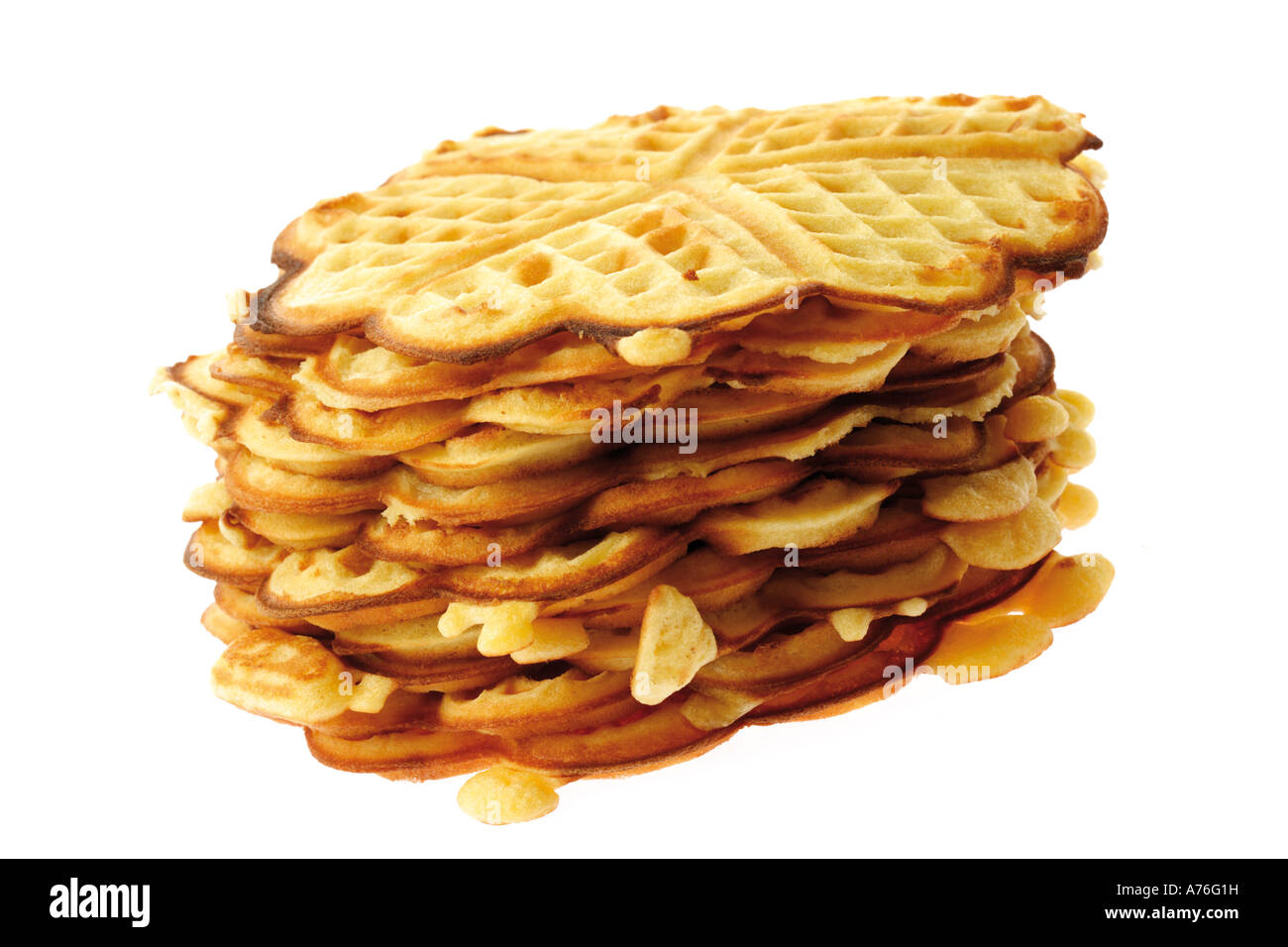 Stack of waffles, tilt view Stock Photo - Alamy