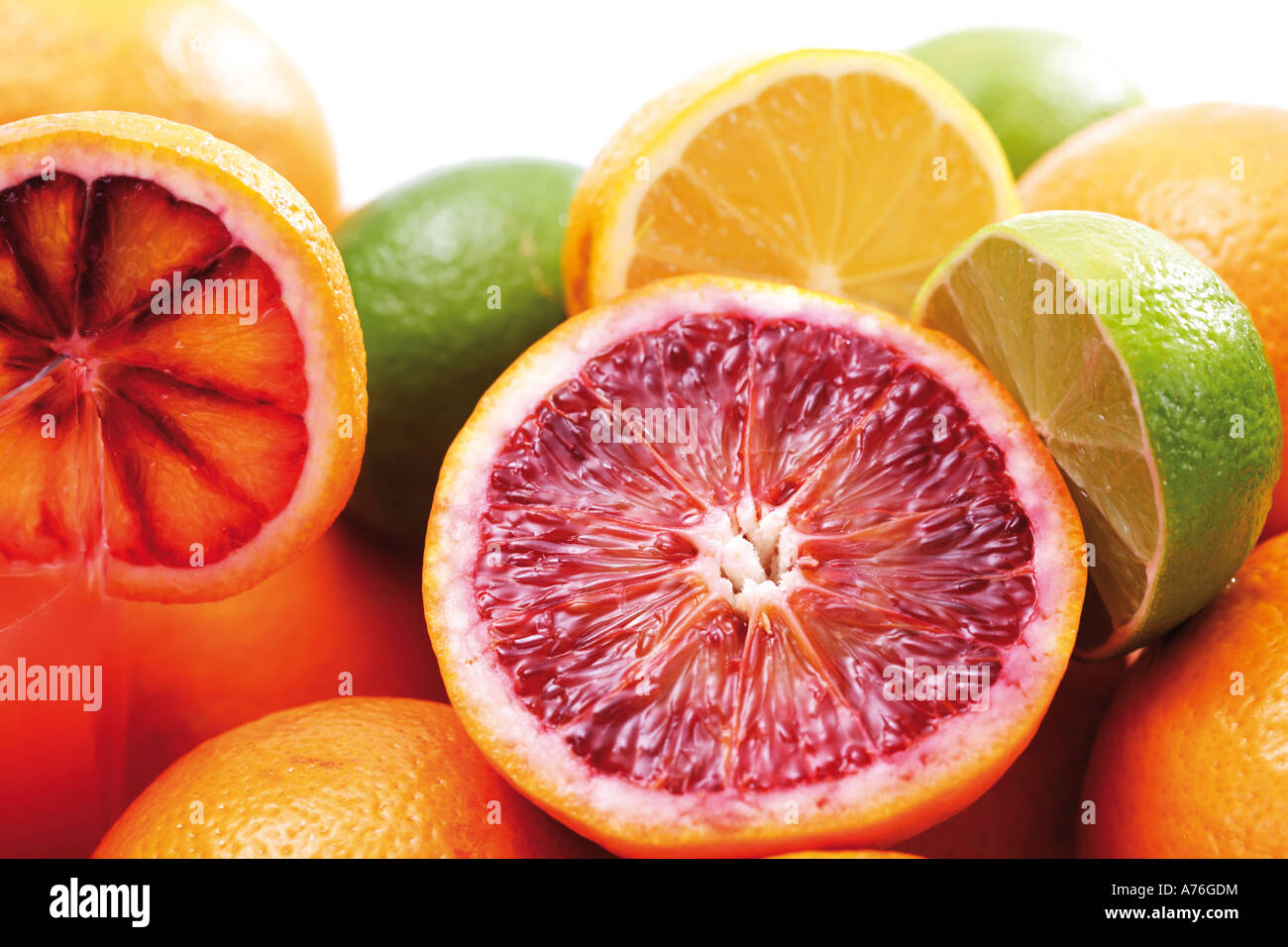 Various citrus fruits, close-up Stock Photo - Alamy