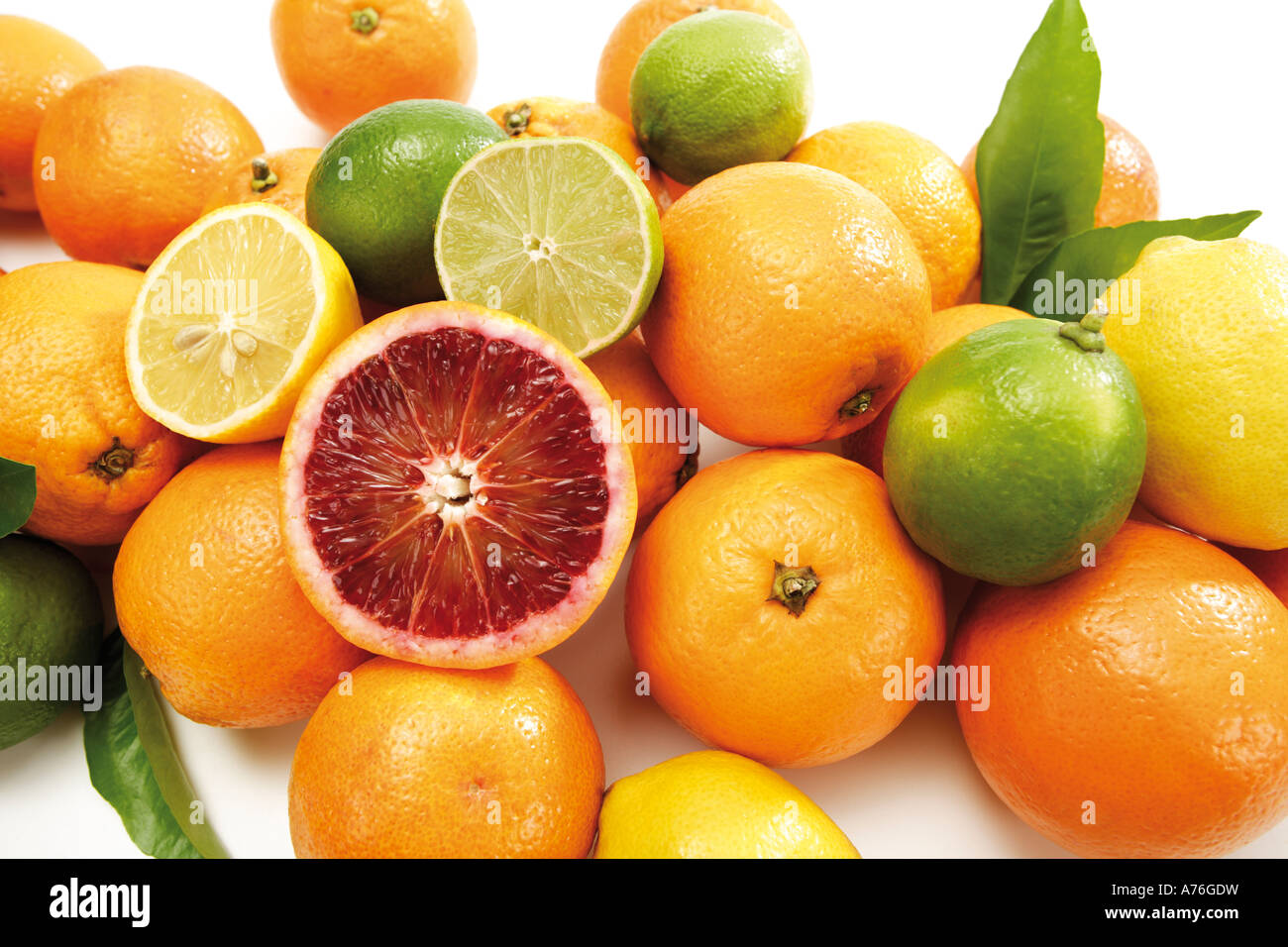 Various citrus fruits, close-up Stock Photo - Alamy