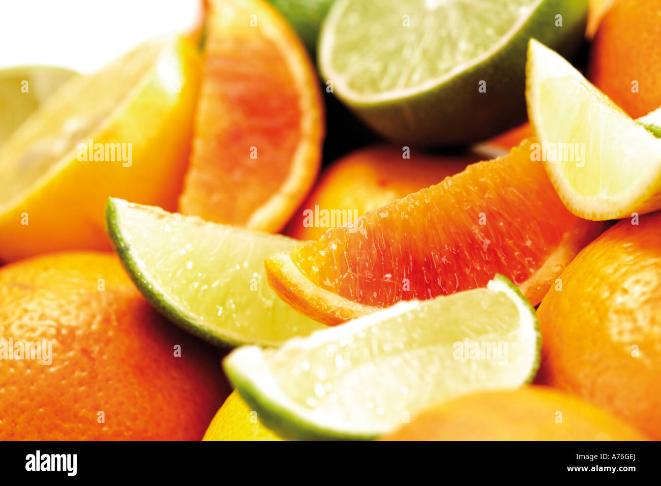 Various citrus fruits, close-up Stock Photo - Alamy