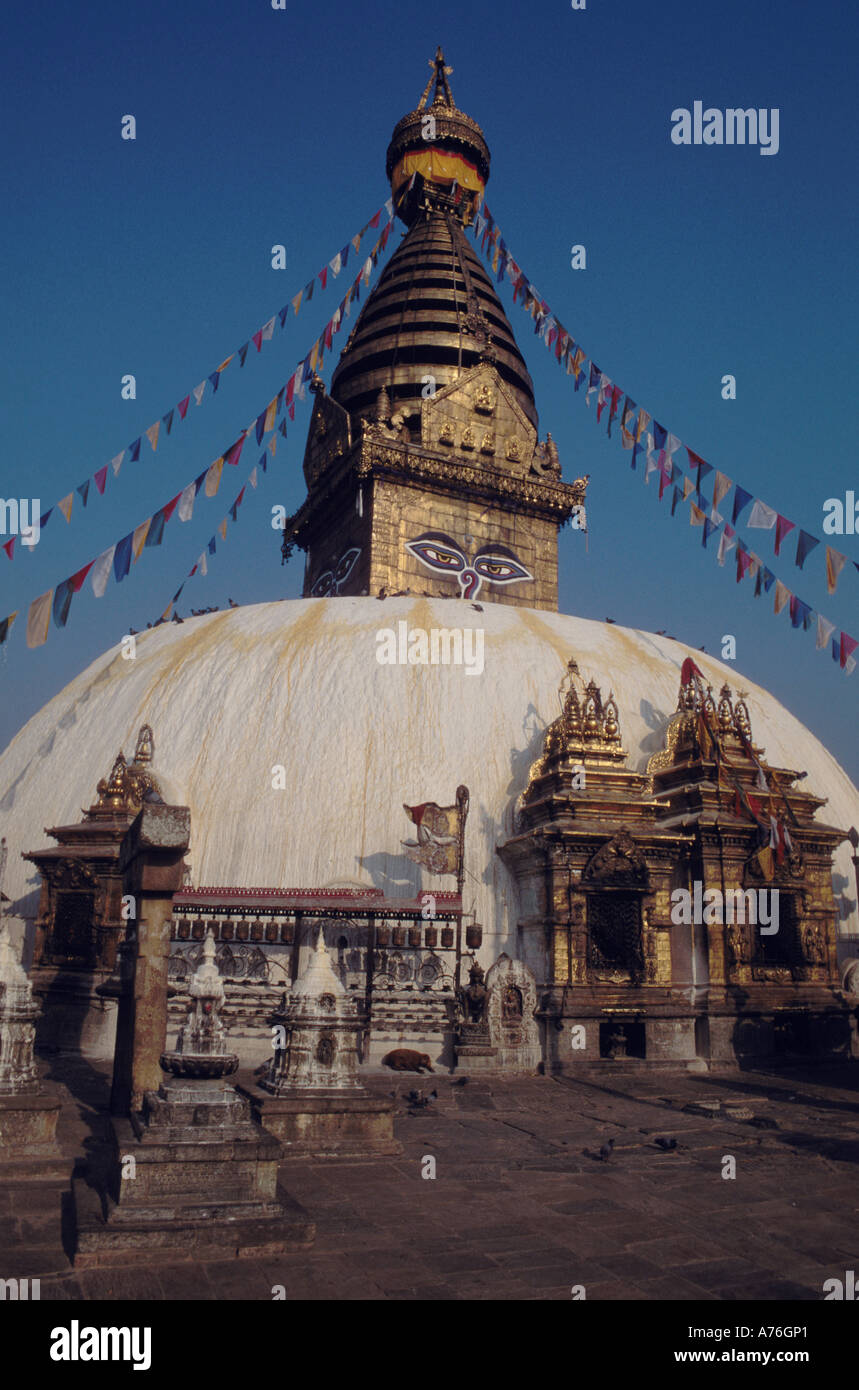 Swayambhunath Temple Stupa Kathmandu Nepal Stock Photo - Alamy