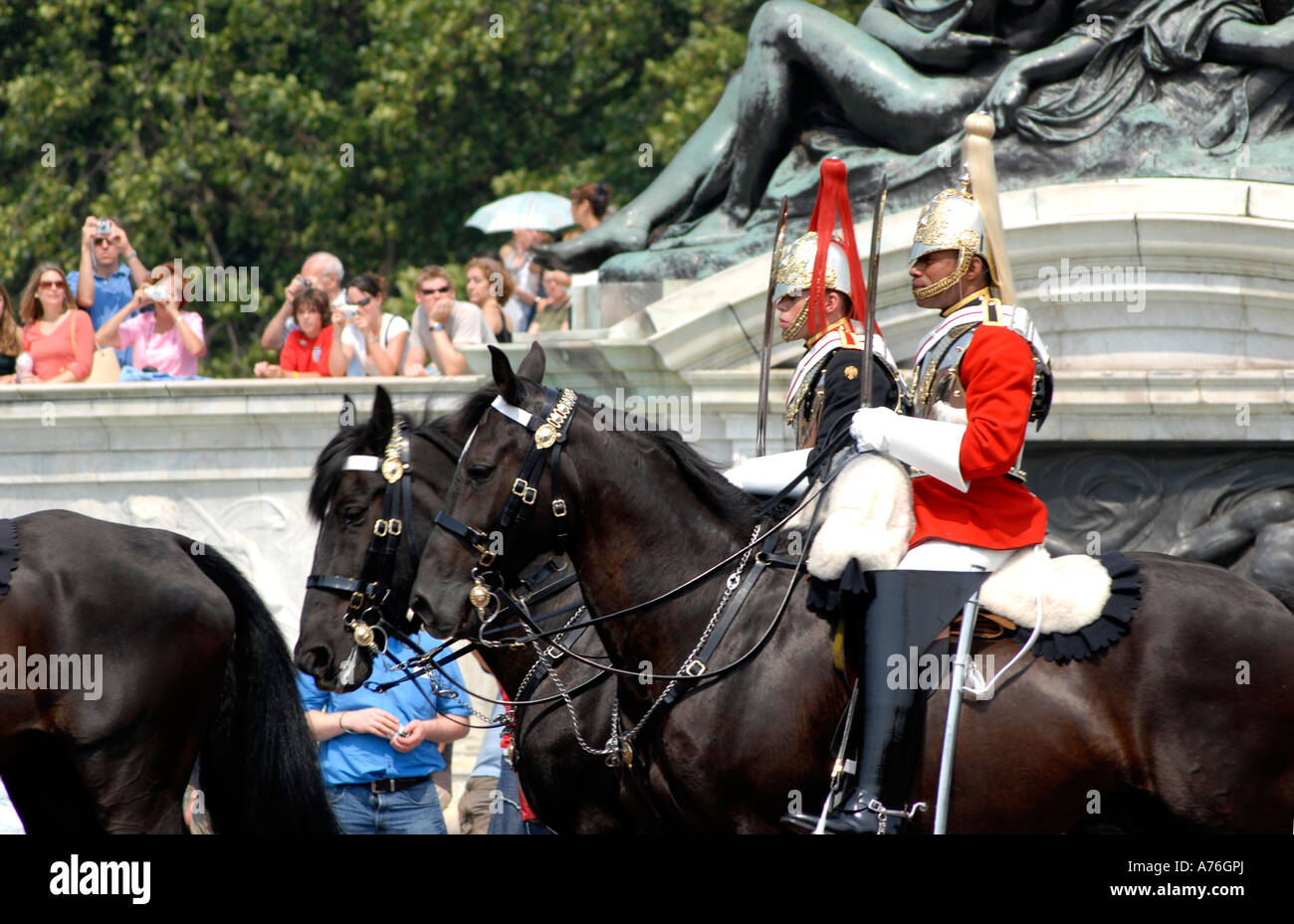 Mounted guardsmen during the ceremony of Changing the Guard at ...