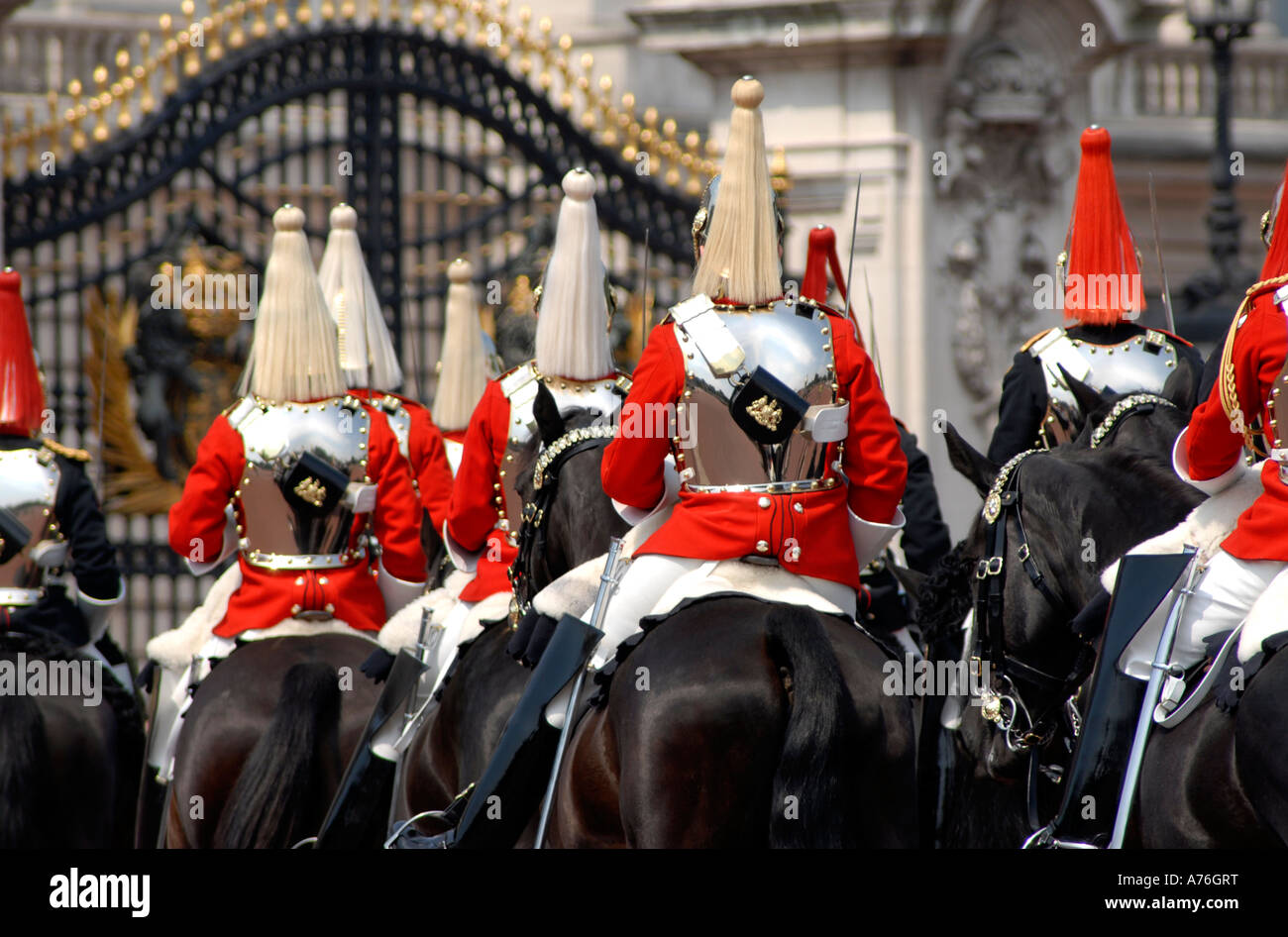 Mounted guardsmen during the ceremony of Changing the Guard at ...