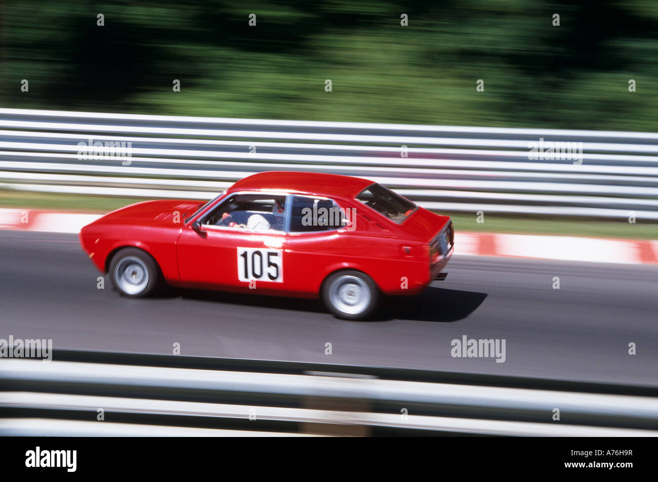 racing enthusiast driving car around Nurburgring Germany which has been ...