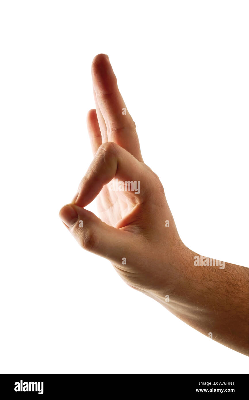 Hand making 'okay' sign, close-up Stock Photo - Alamy