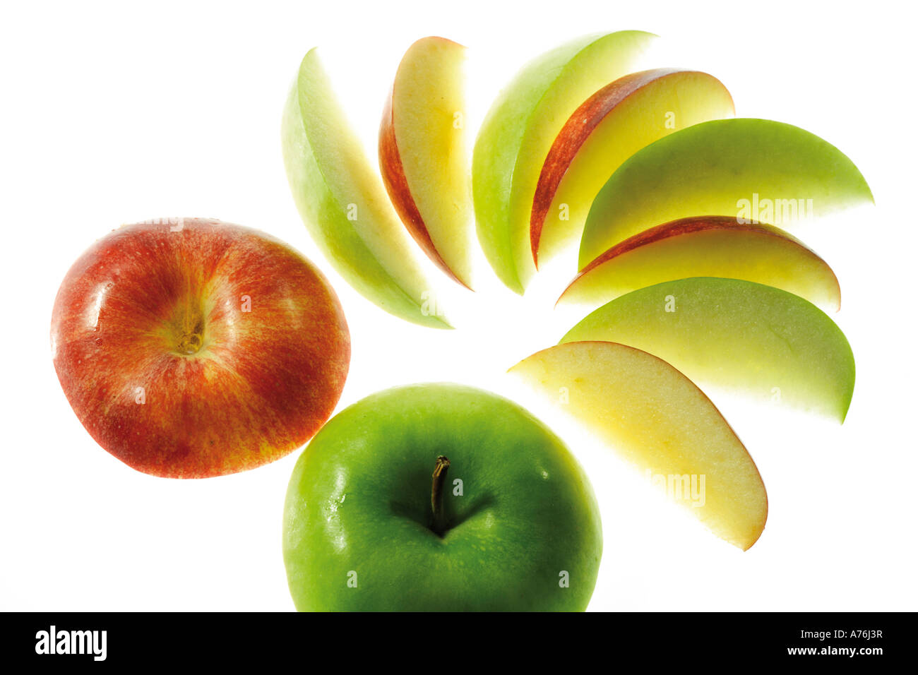 Sliced apple and whole fruit, close-up Stock Photo - Alamy