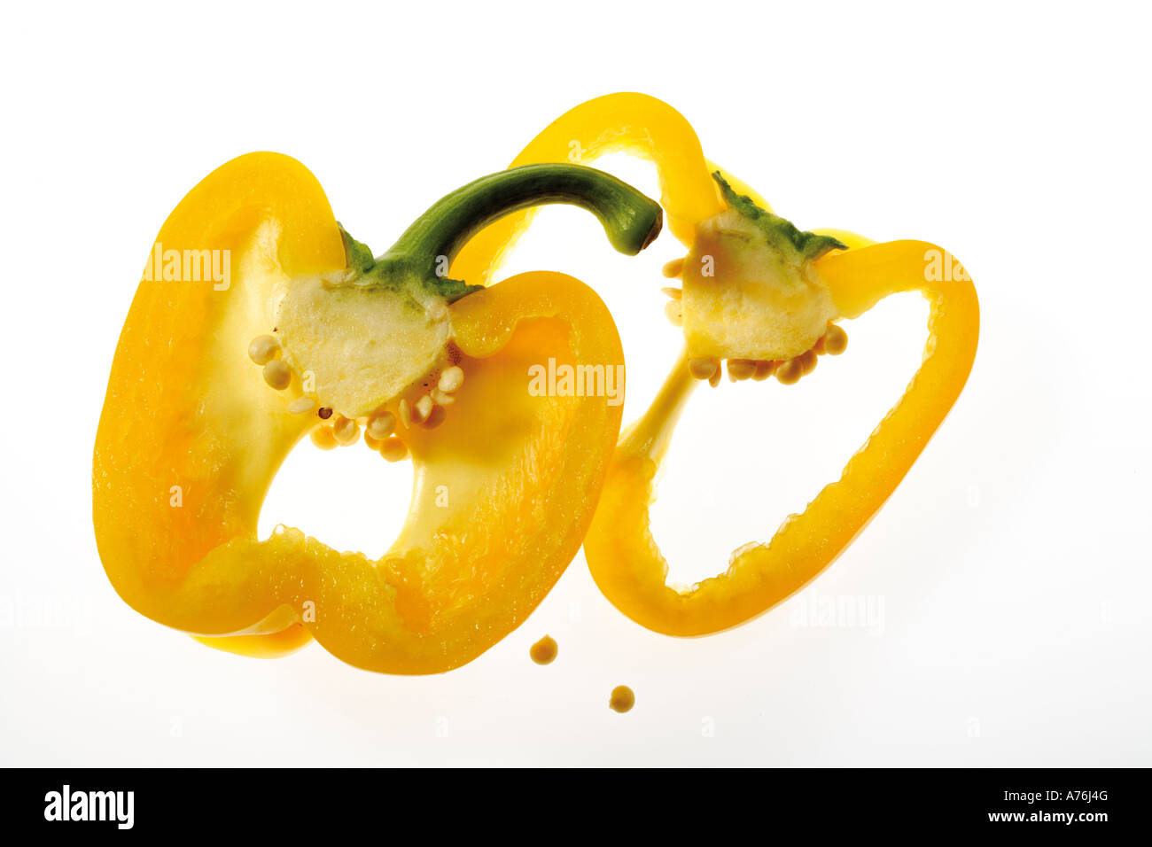 Two slices of yellow pepper, close-up Stock Photo - Alamy Two slices of yellow pepper, close-up Stock Photo - Alamy