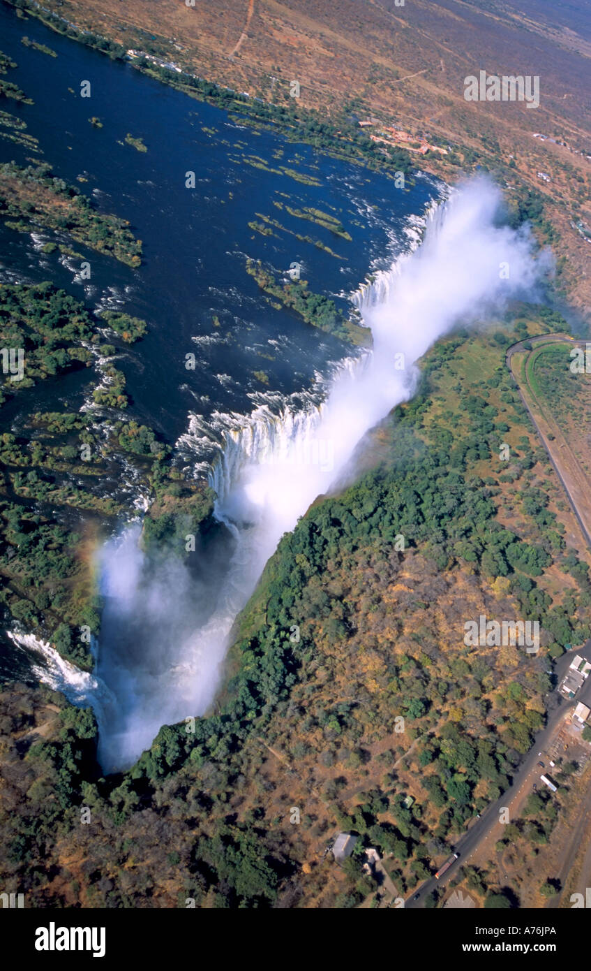 An aerial view of Victoria Falls taken from a microlite Stock Photo - Alamy