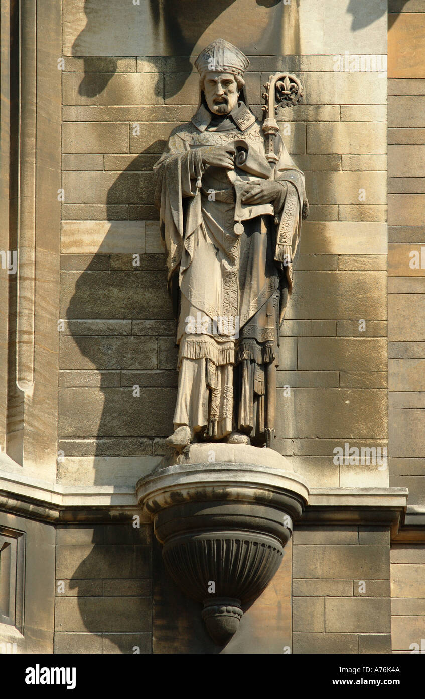 Statue 19thc of Bishop Bateman of Norwich 14thc to the left of Main ...