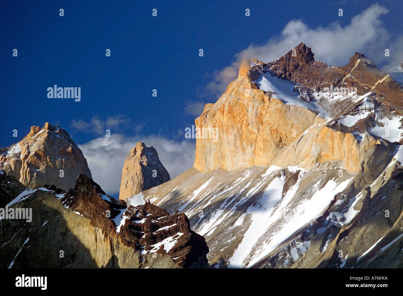 Cuernos del Paine, part of the mountain group in Torres del Paine ...