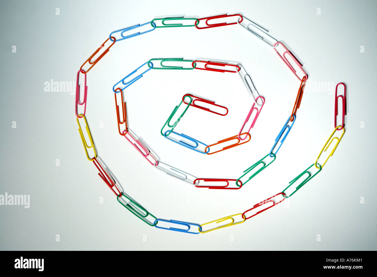 a spiral made of paper-clips Stock Photo - Alamy