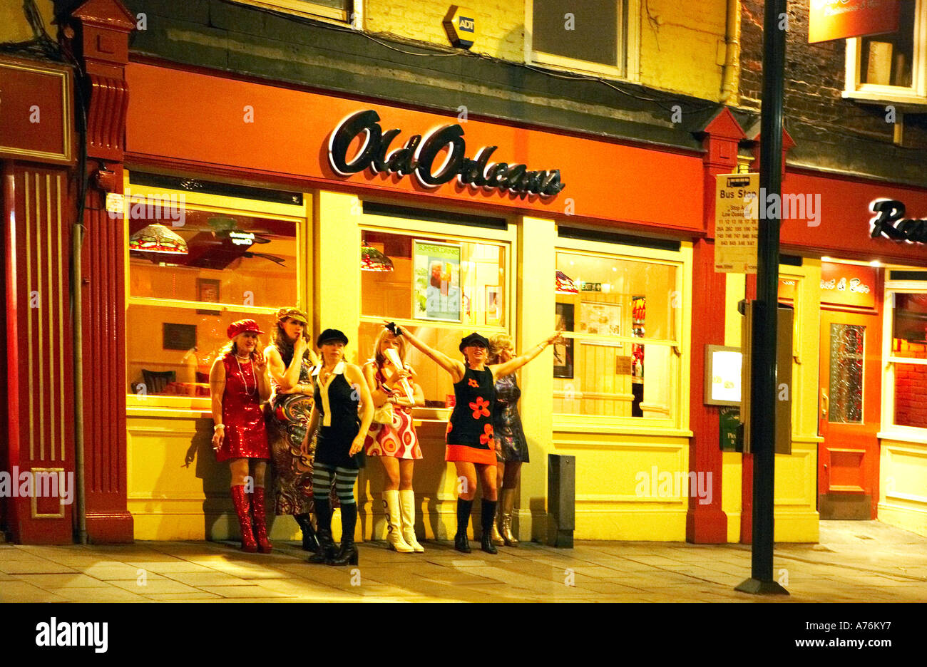 Saturday night in York - Girls night out Stock Photo - Alamy