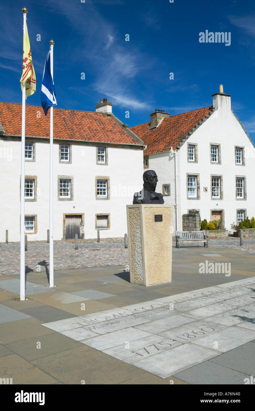 Scotland, Fife, Culross, the Sandhaven. A bust of Thomas Cochrane Stock ...