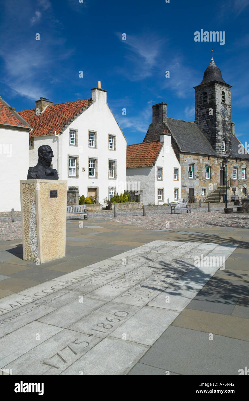 Scotland, Fife, Culross, the Sandhaven. A bust of Thomas Cochrane Stock ...