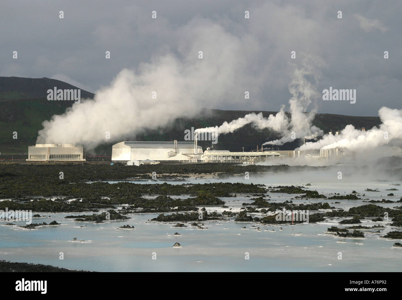 Blue Lagoon and Svartsengi Power Station in Iceland Stock Photo - Alamy