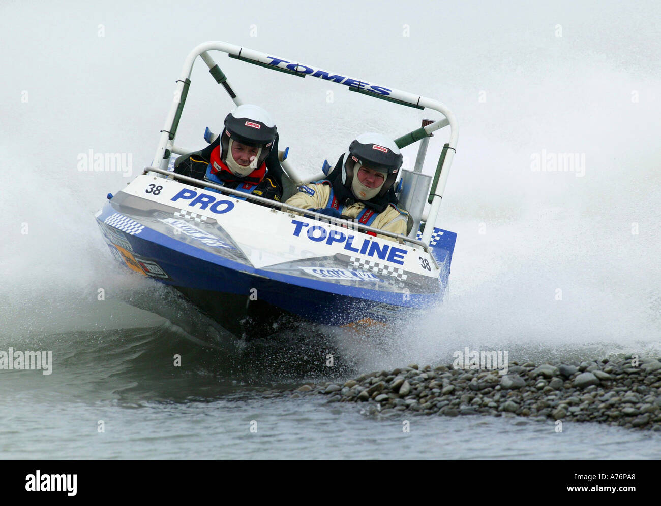 JET SPRINT RACING WAIMAKARIRI RIVER CHRISTCHURCH NEW ZEALAND 08 FEB ...