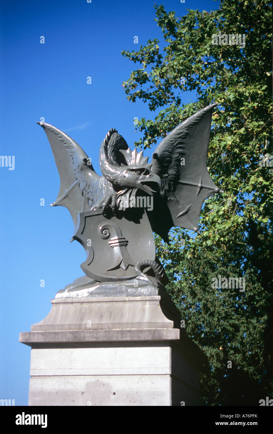 Switzeland, Basel, statue of basilisk Stock Photo - Alamy