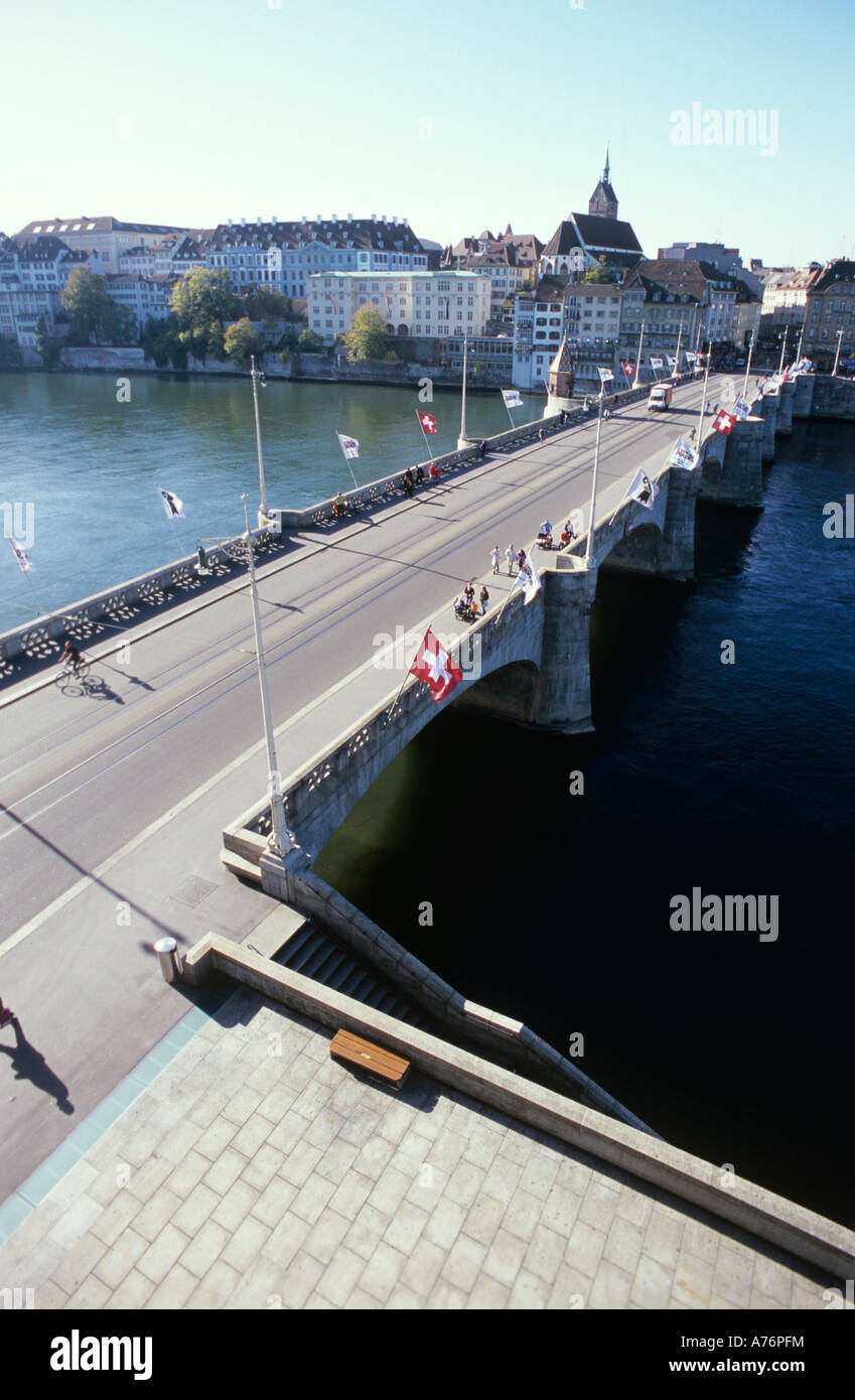 Switzerland, Basel, bridge, elevated view Stock Photo - Alamy
