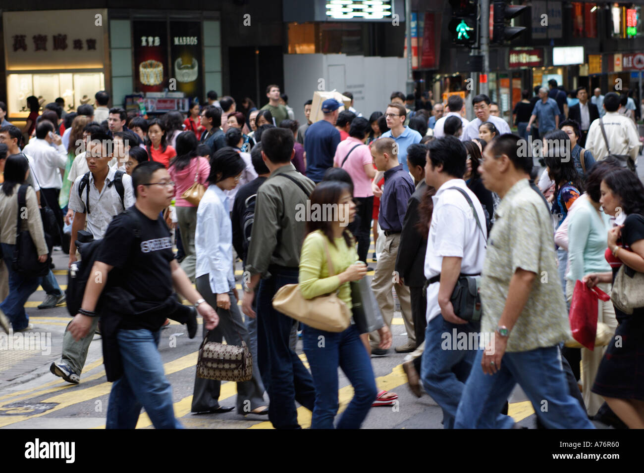 Crosswalk Crowds Central District Hong Kong Island China Stock Photo ...